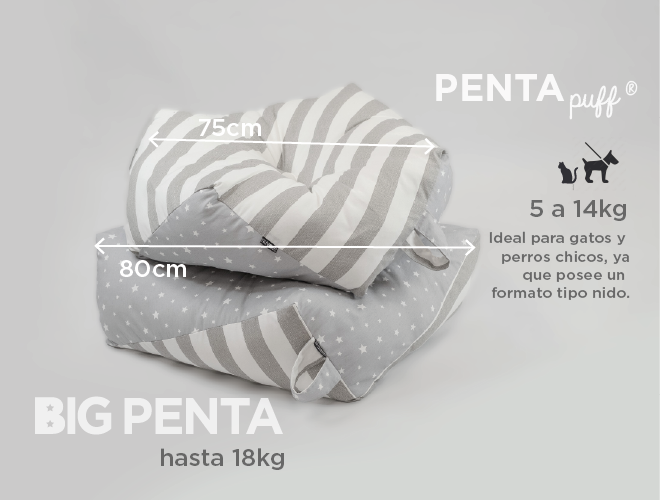 PENTA Puff Rayas: Cama Reversible y Súper Suave para Mascotas