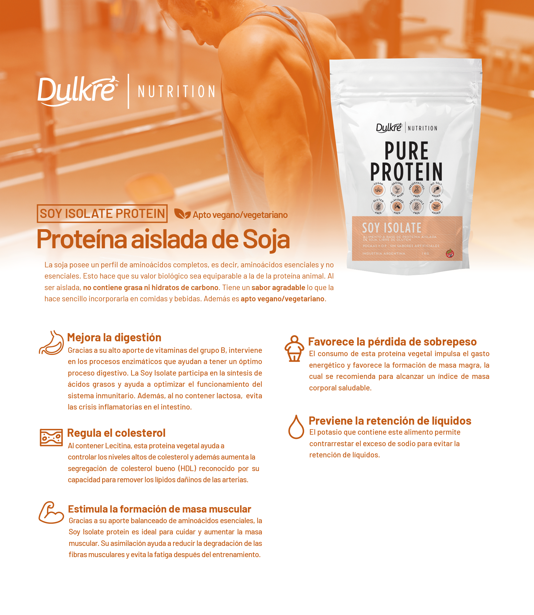 Proteína Vegana de Soja | Perfil Completo De Aminoacidos 250g