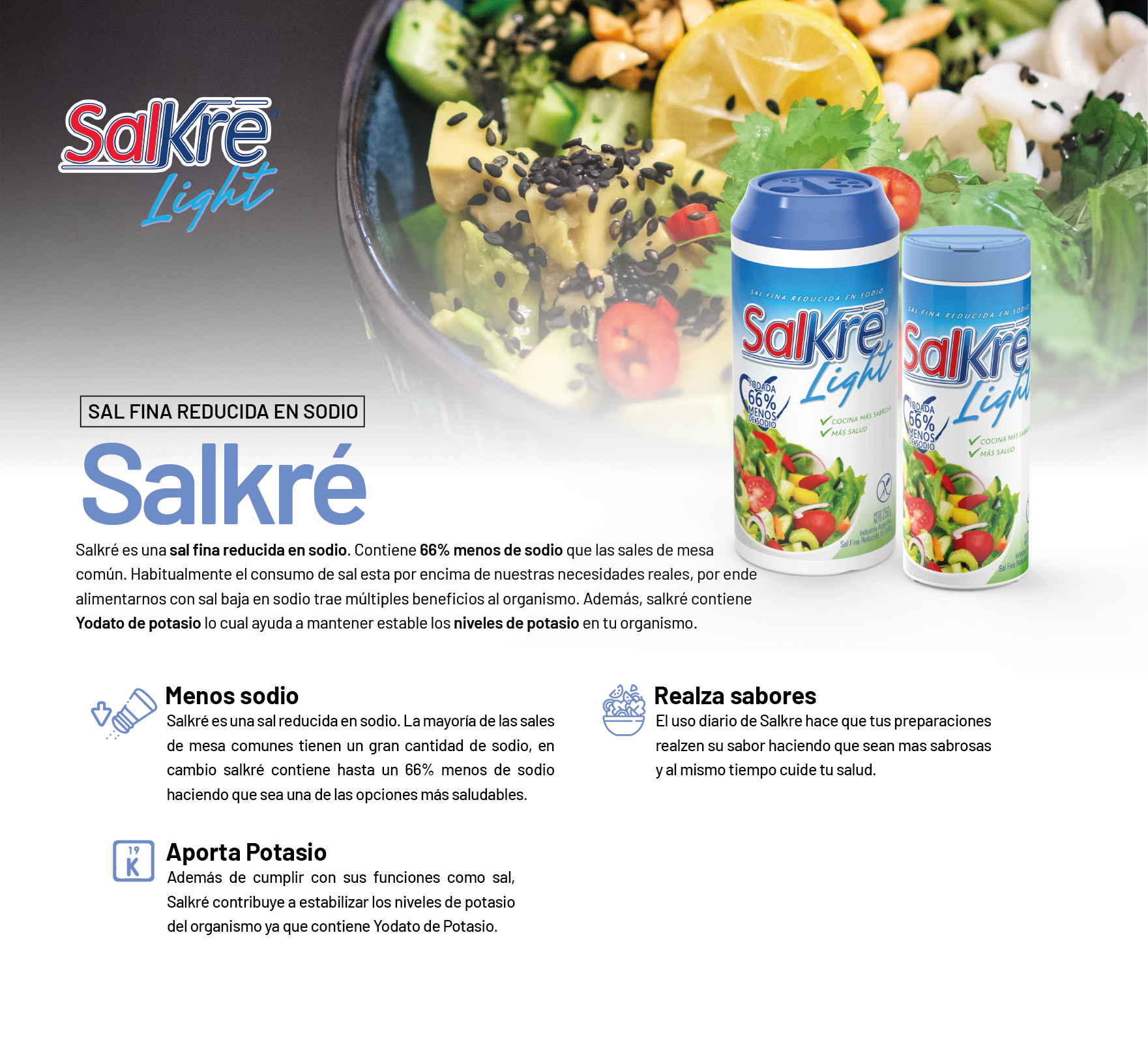 Salkré Sal Baja en Sodio | Con Potasio y Sabor Equilibrado – 100 g