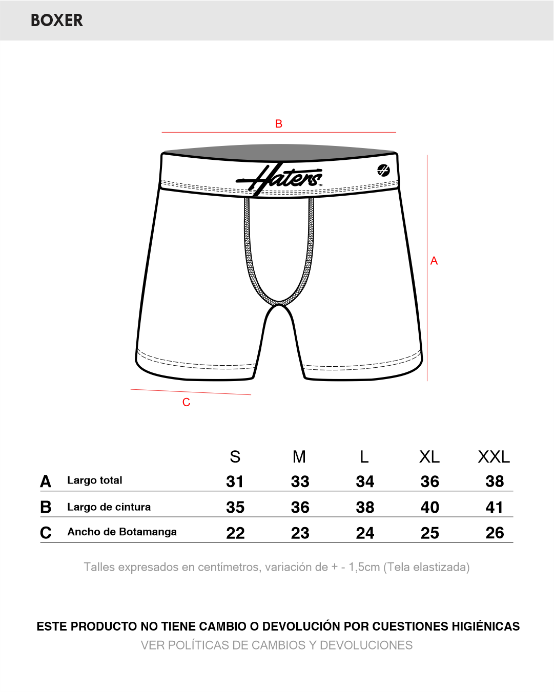 Indumentaria para Hombres boxers