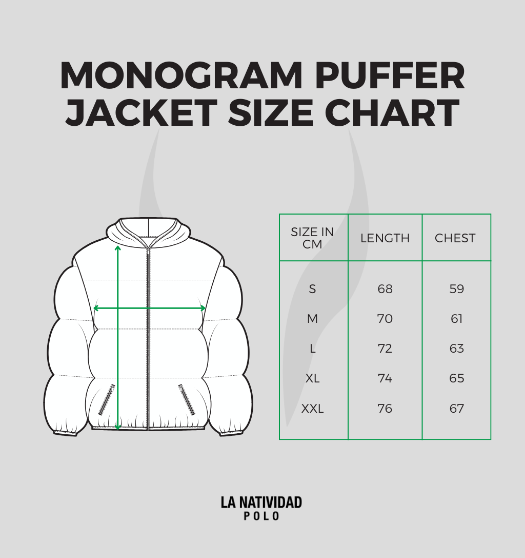 La Natividad Puffer Jacket – Team Green Monogram