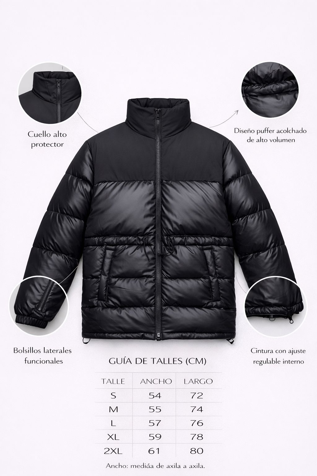 Camperon Leila puffer elegante y abrigado
