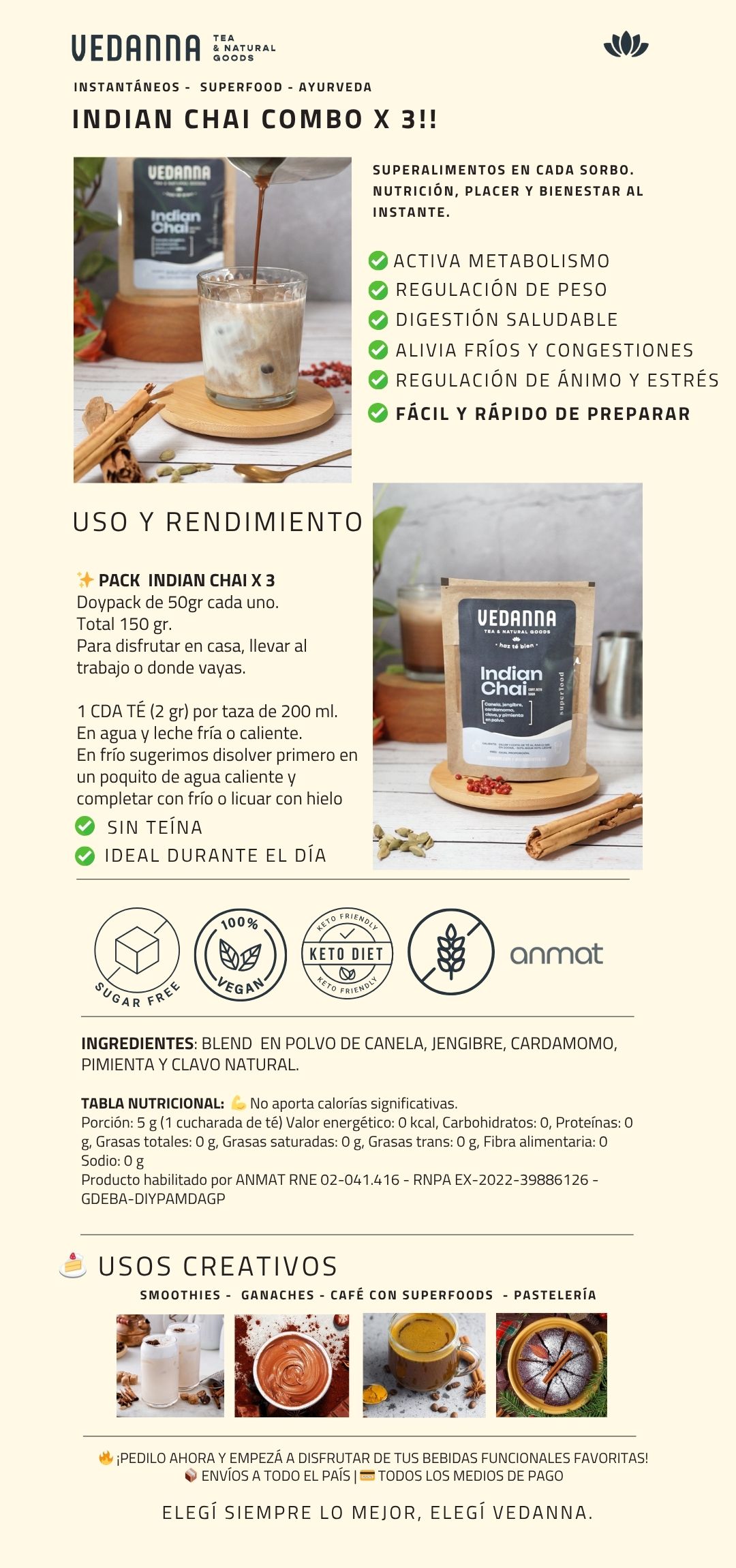 INDIAN CHAI X3 - Vedanna Tea and Natural Goods