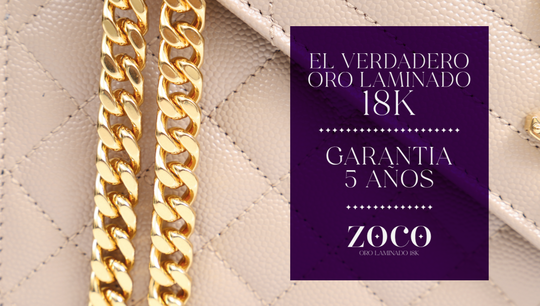 PULSERA ATL. NACIONAL 12MM X2BALIN #4 A CADA LADO ORO LAMINADO 18K