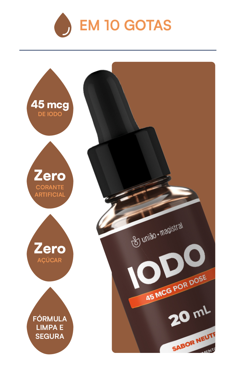 Iodo Líquido em Gotas 20ml - Suplemento Essencial de Iodo