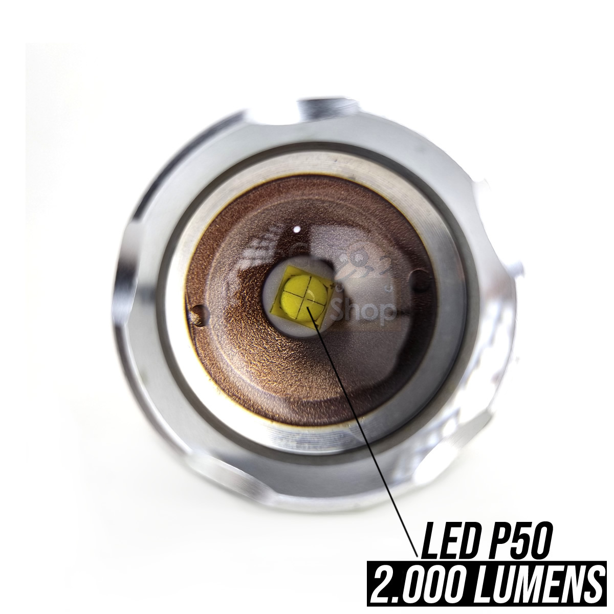 Lanterna Tática Led P50 Canhão Zoom USB Luminária no Cabo