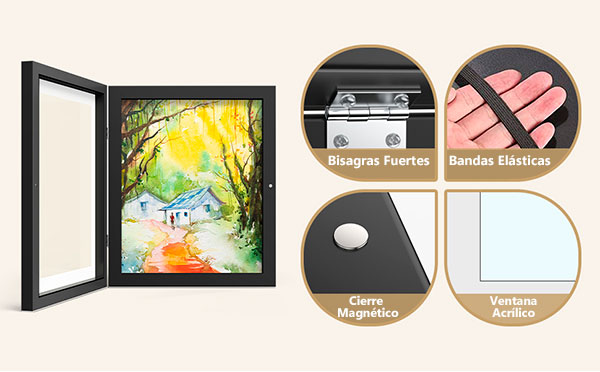 Expositor de Dibujos Infantiles Frame It! Madera, A4, Seguro