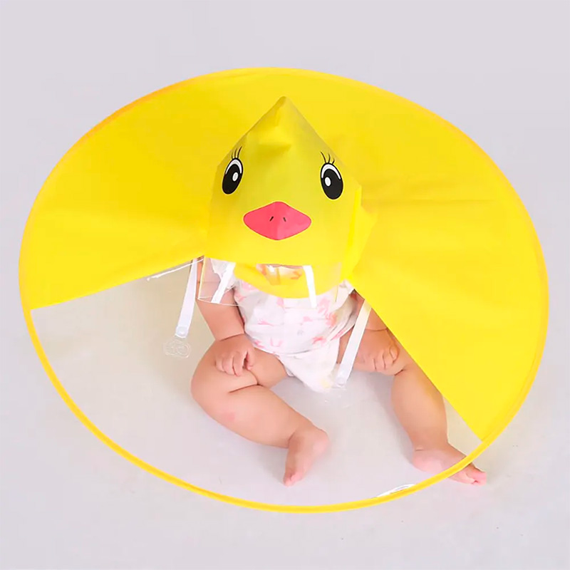 Impermeable Patito Splash infantil, plegable y ajustable, diseño dive