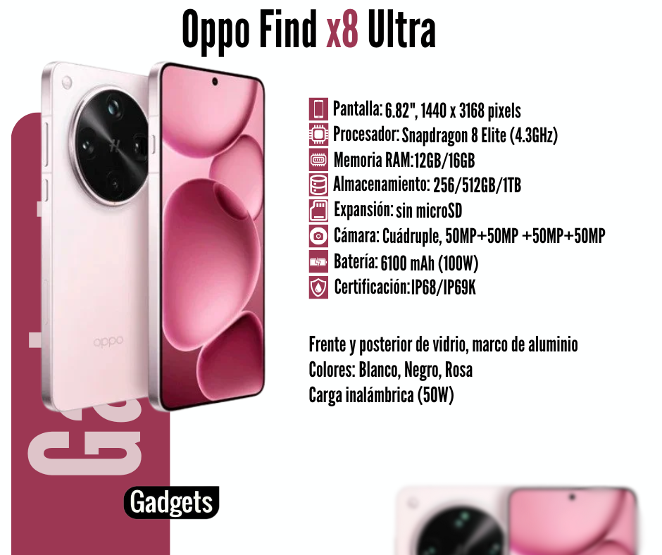 OPPO Find X8 Ultra: Smartphone AMOLED 6.82'' con Snapdragon 8 Elite