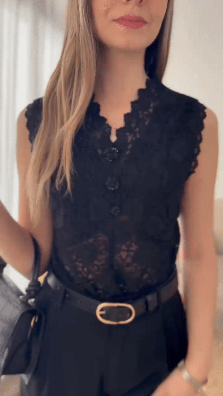 Musculosa encaje Luana - Almendra Almacén de Moda