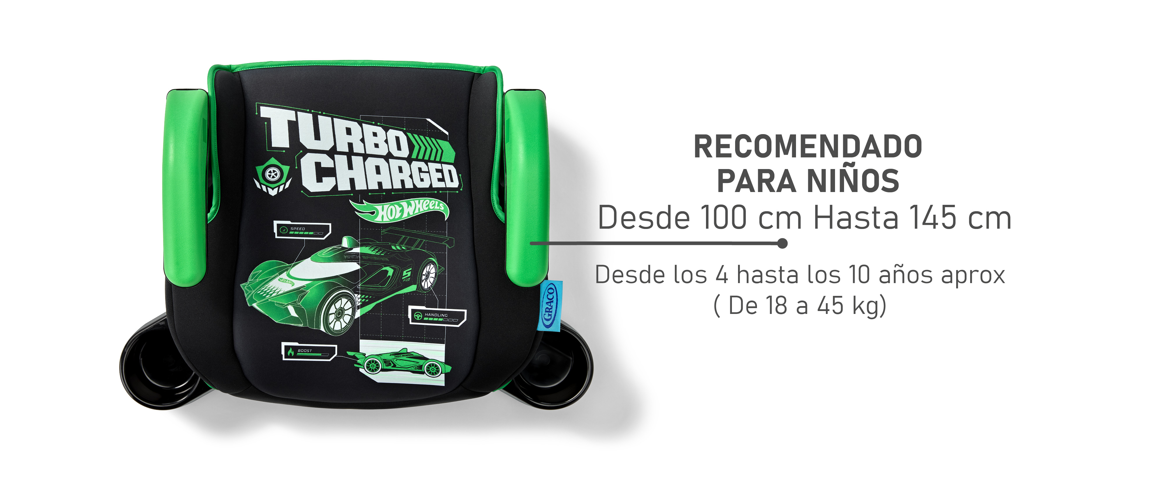BOOSTER SIN RESPALDO TURBOBOOSTER BACKLESS 2.0 HOT WHEELS