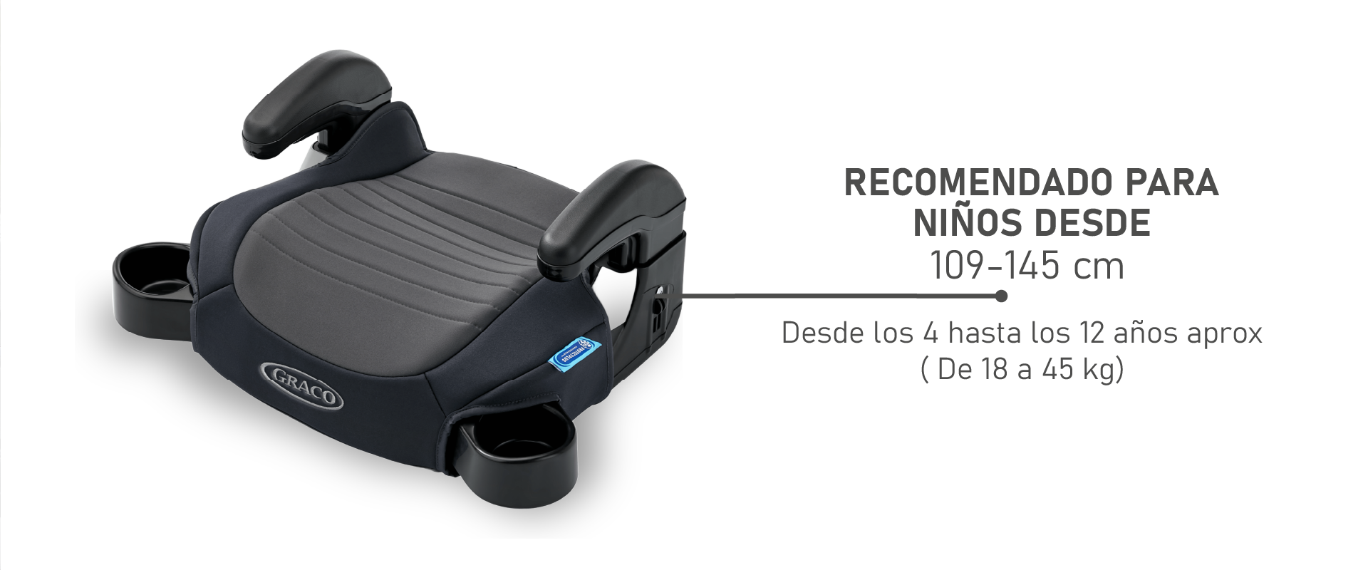Booster sin respaldo TurboBooster Backless Graco seguro y homologado