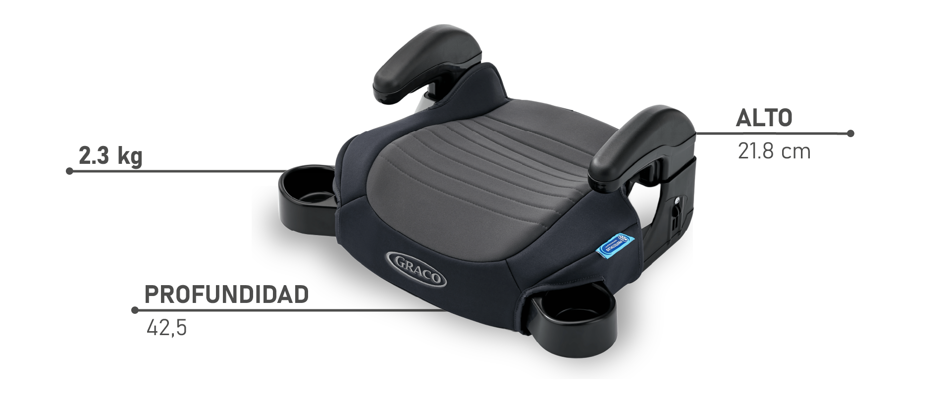 Booster sin respaldo TurboBooster Backless Graco seguro y homologado