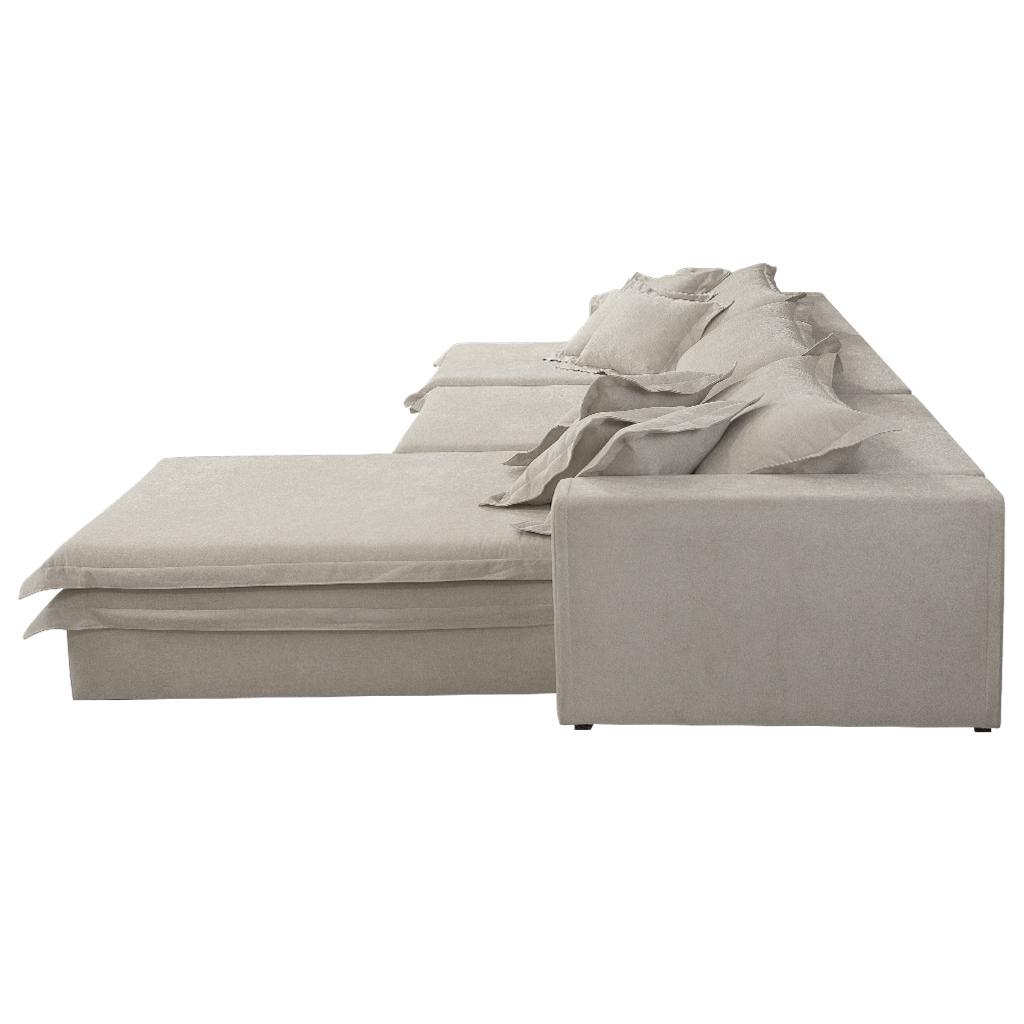 Sofá Retrátil e Reclinável 3 Lugares com Chaise Comfort Premium