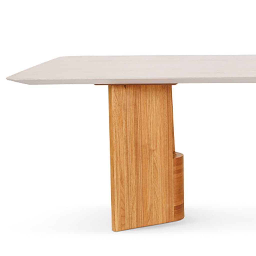 Mesa de Jantar Quartzo: Madeira Maciça e Tampo com Vidro