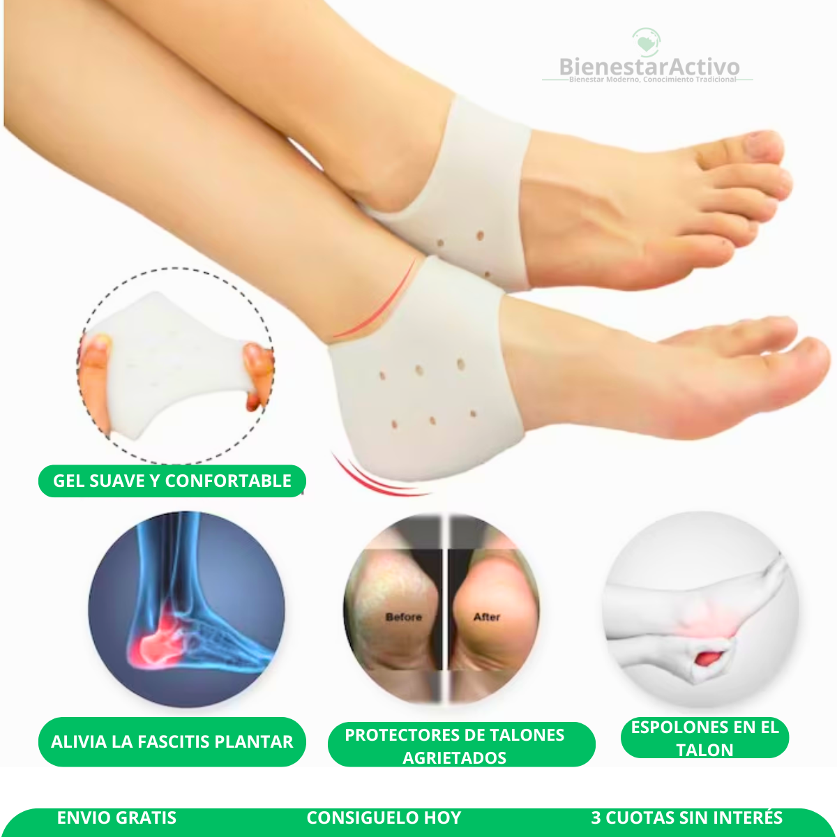 TALONERAS BIENESTAR® SILICONA UNISEX - Bienestaractivo