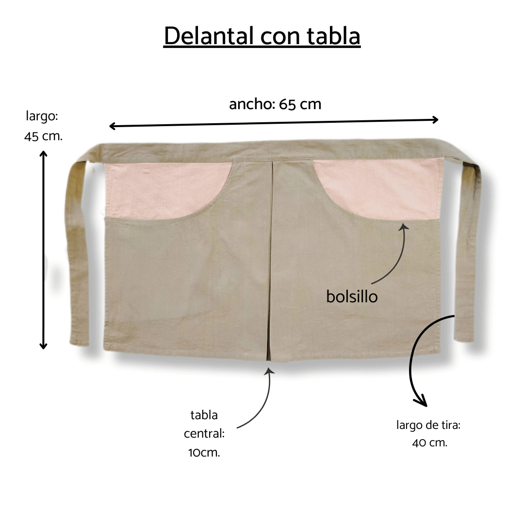 Delantal con tabla beige - El Cocinero Argentino