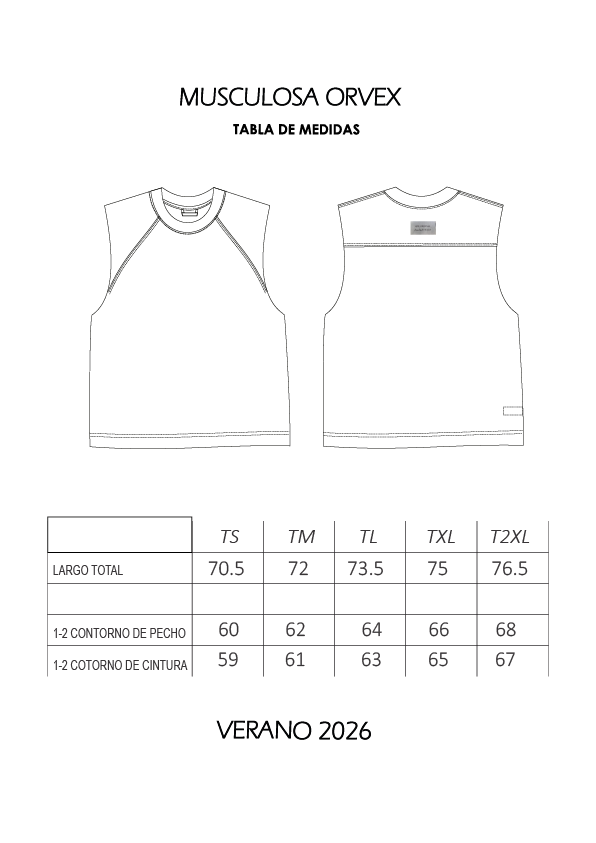 Musculosa Orvex Boxy sin mangas en algodón premium