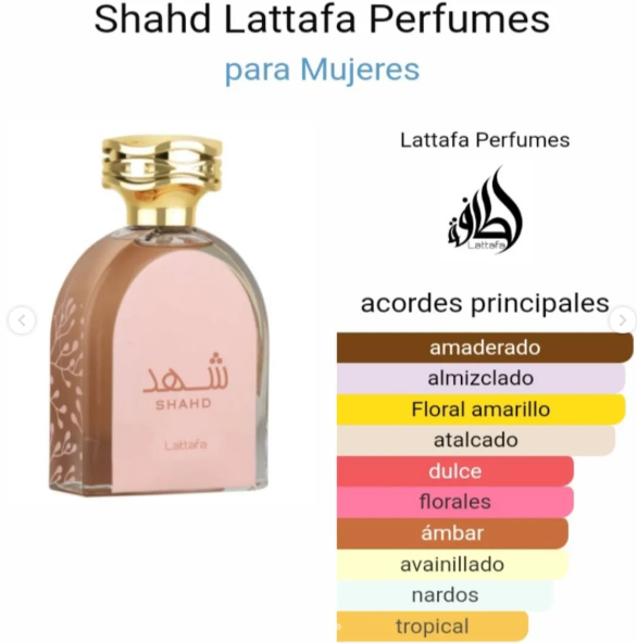 Perfume Lattafa Shahd EDP 100 ml Femenino - Elegancia y Frescura
