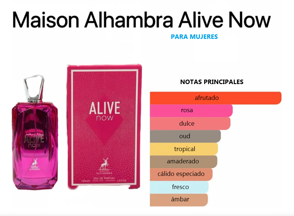 Perfume Alive Now EDP 100ml Original para Mujer