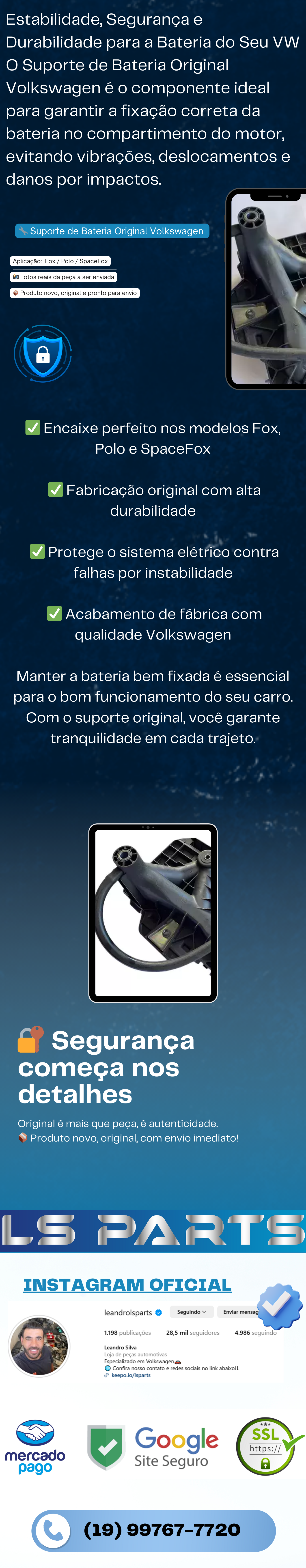 Suporte Bateria Fox Polo Spacefox Original 5z0915331b