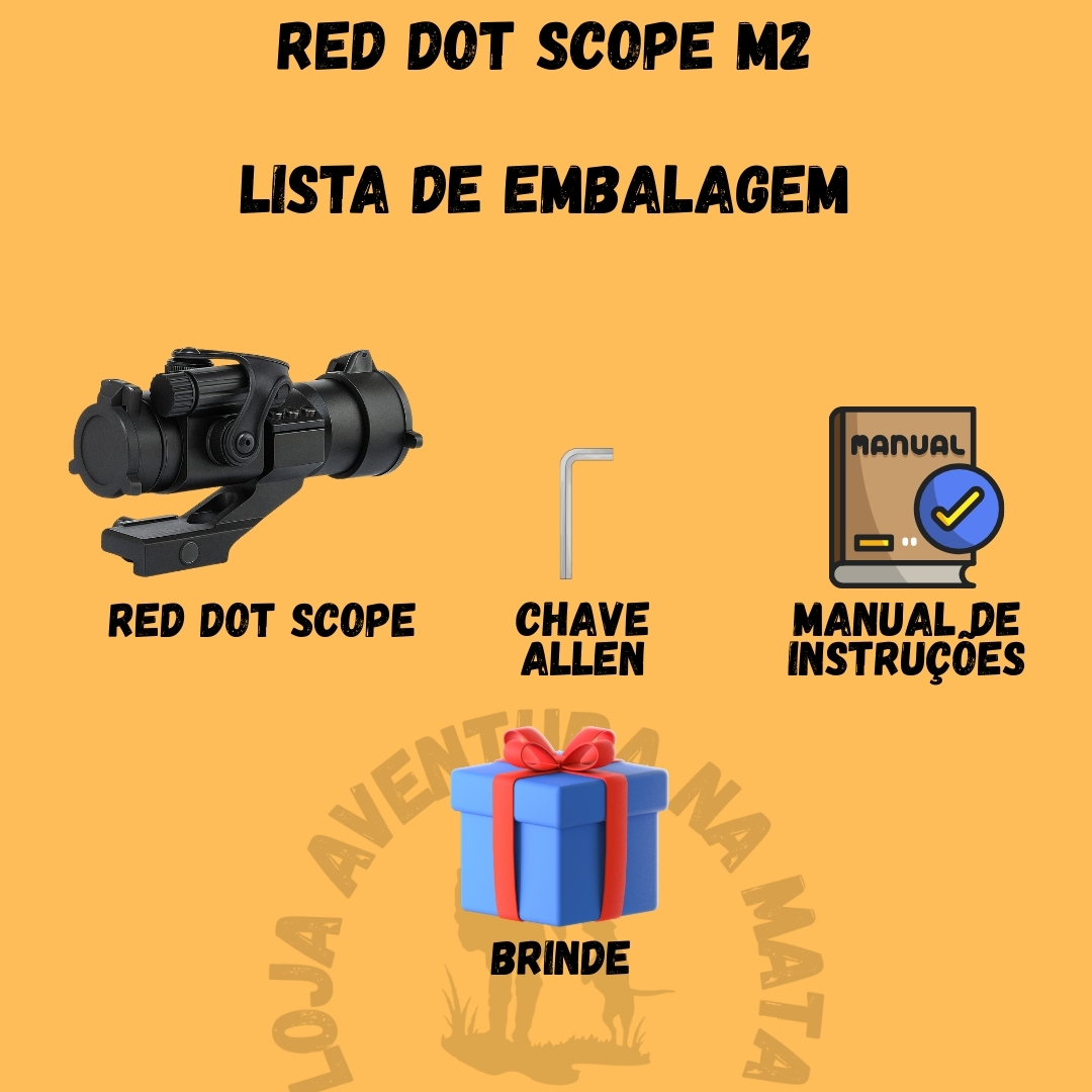 Red Dot Scope M2: Mira Compacta e Resistente para Trilho 20/22mm