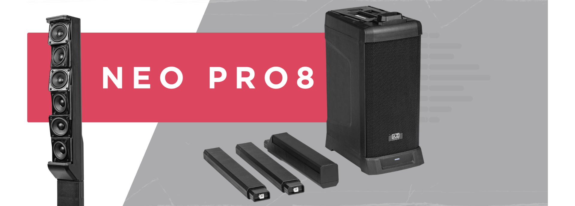 Caixa de Som Torre Sistema PA Portátil Bluetooth Neo Pro8 AZ
