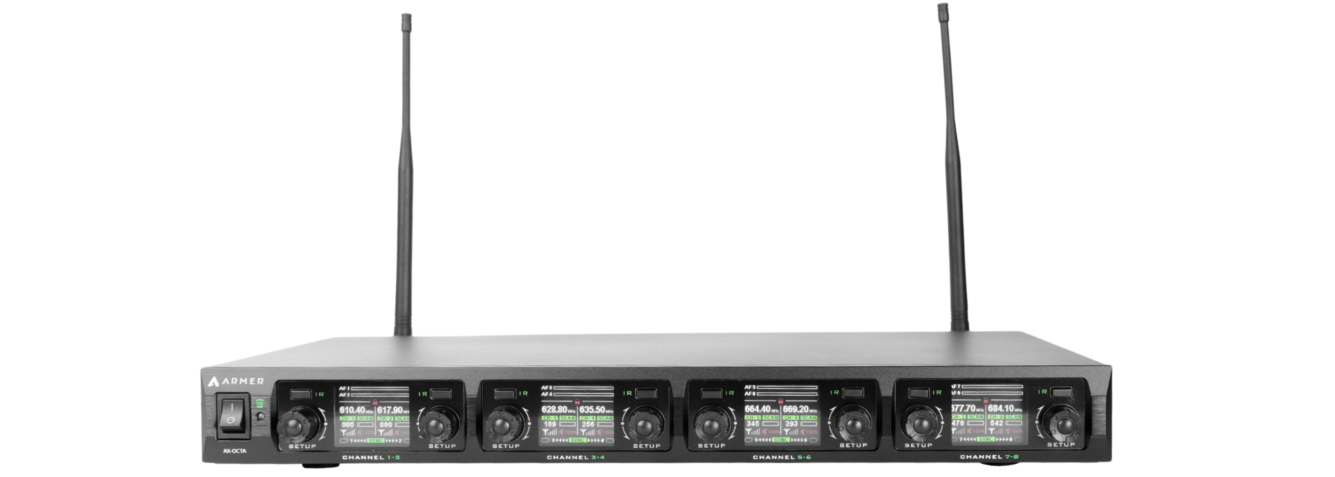 Kit 8 Microfones s/Fio Mesa Gooseneck GNW800 +Receptor Armer OCTA G2