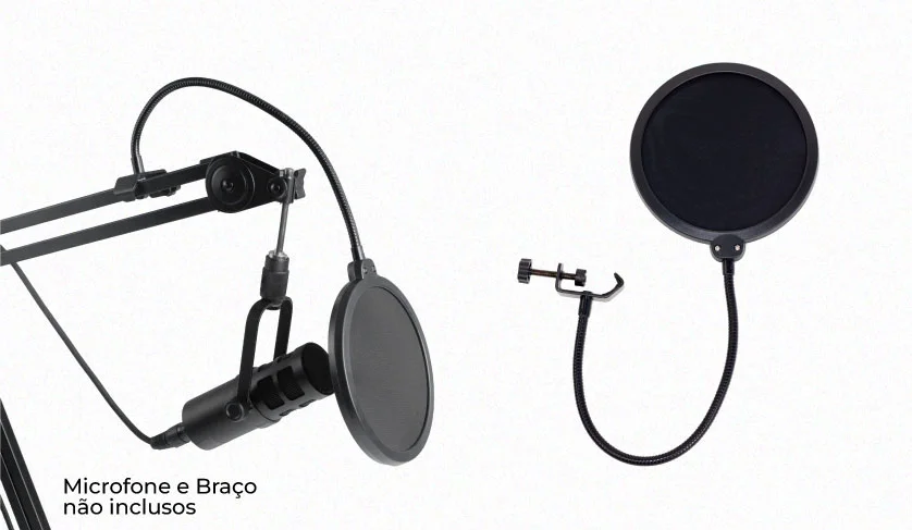 Filtro Pop Filter Dupla Camada Para Microfones Armer