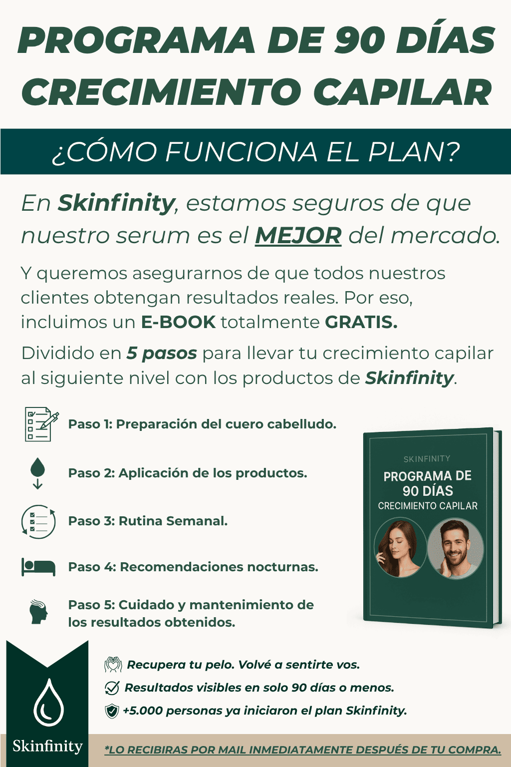 Tratamiento Skinfinity - Recupera tu pelo en 90 días - Nueva Fórmula