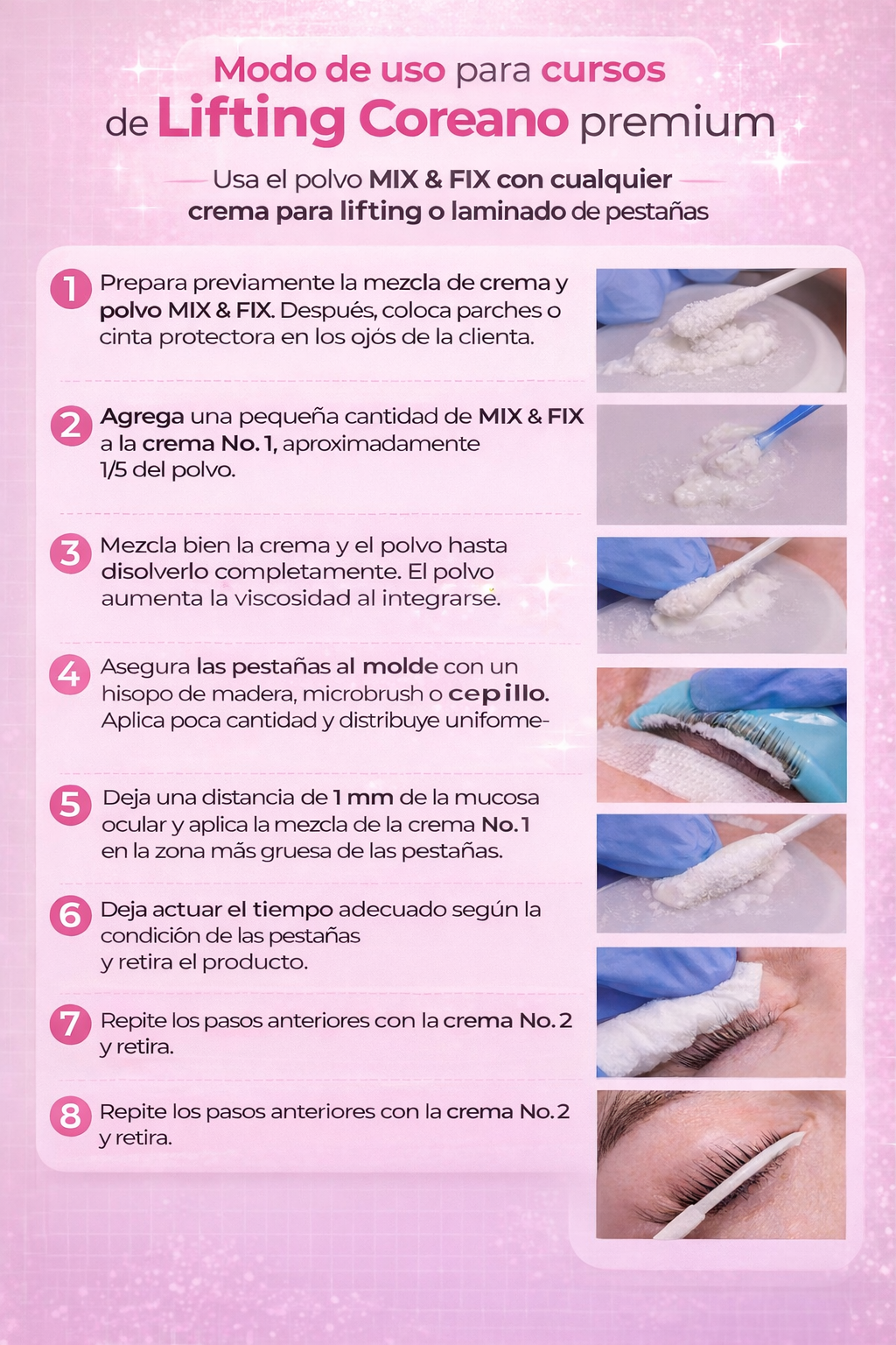 MIX & FIX Corea: Polvo profesional para lifting de pestañas