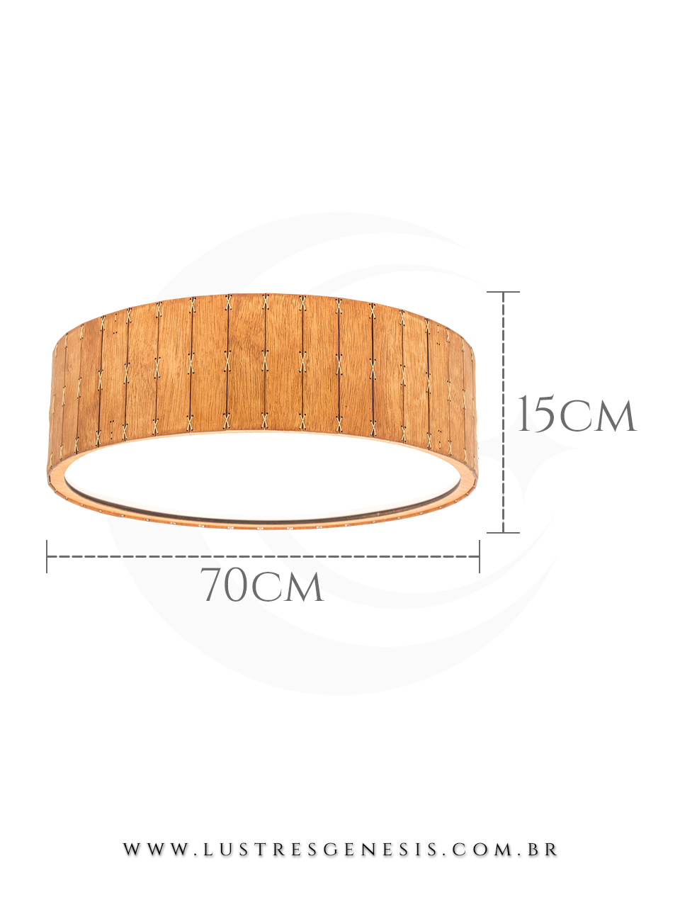 Plafon Rústico Madeira Carimbó Ø70cm/Ø50cm Sala e Quarto