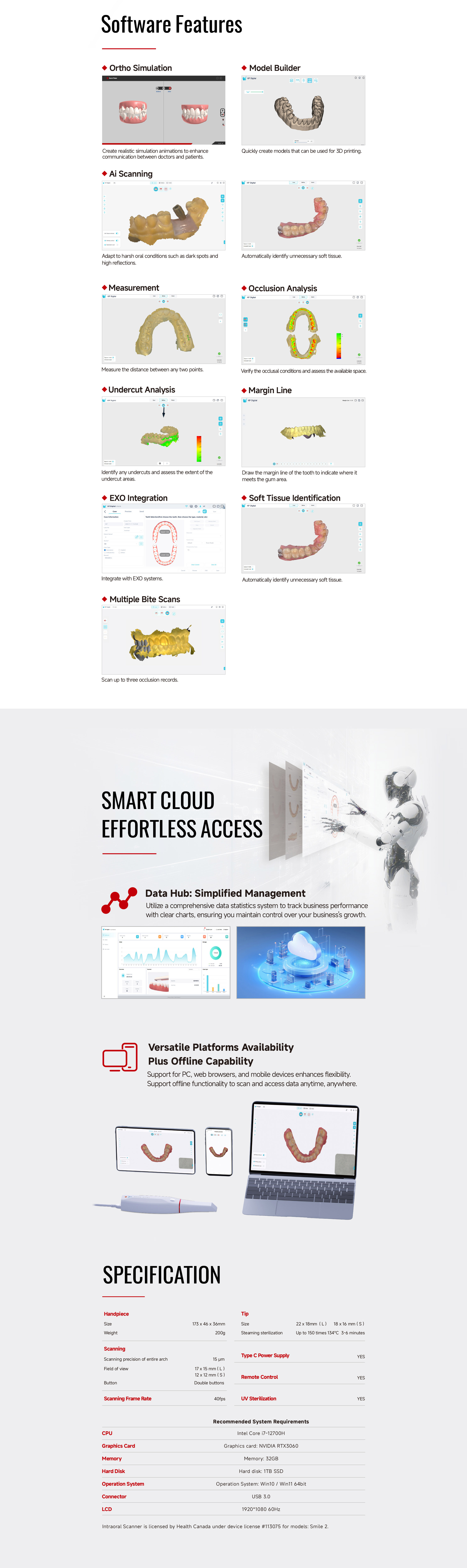 Scanner Intraoral SMILE-2 c/software Kevin Peter + Mueble APC de Regalo