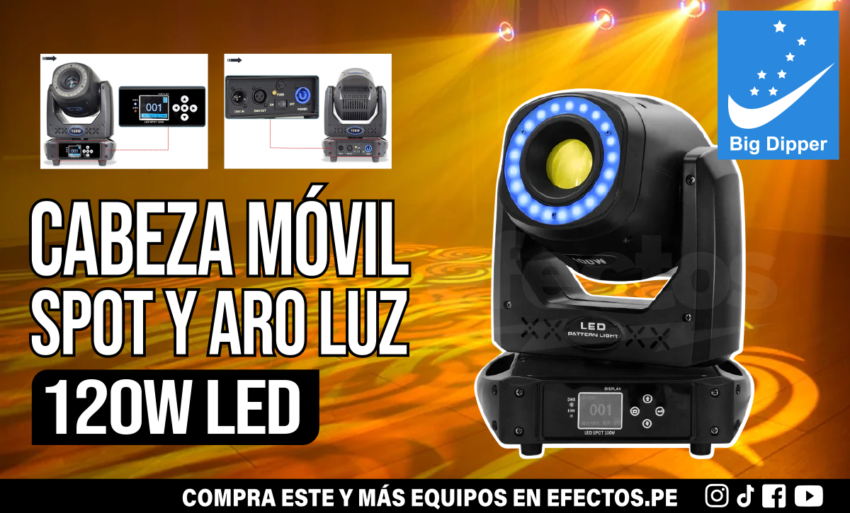 Cabeza Móvil Spot 120W LED para Escenario y DJ