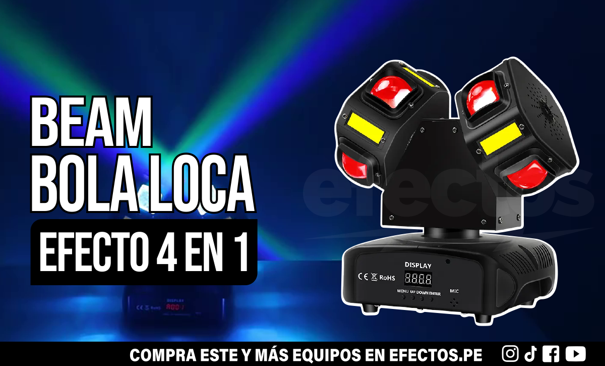2 Bolas Locas 4 en 1 Beam Láser RG Strobo Gobos Dmx Dj Disco