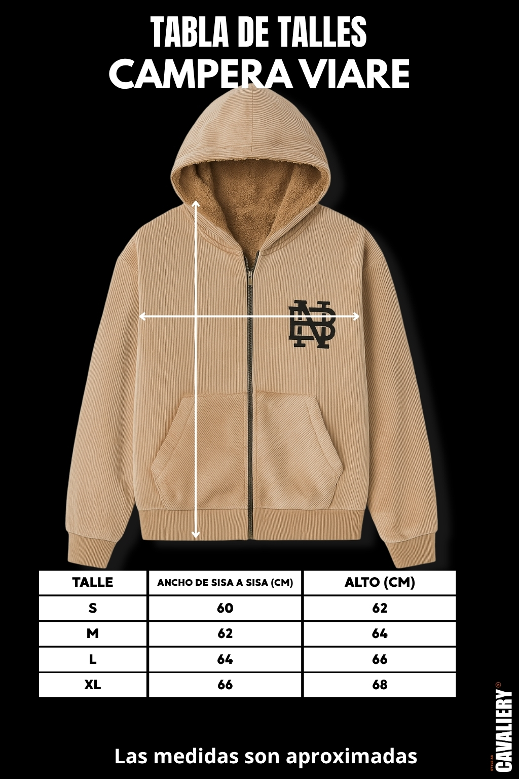 Campera Viare de Corderoy con Corderito, Super Abrigada