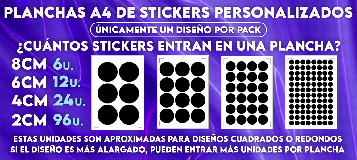 Plancha Stickers de Papel - Comprar en Stickers Vael