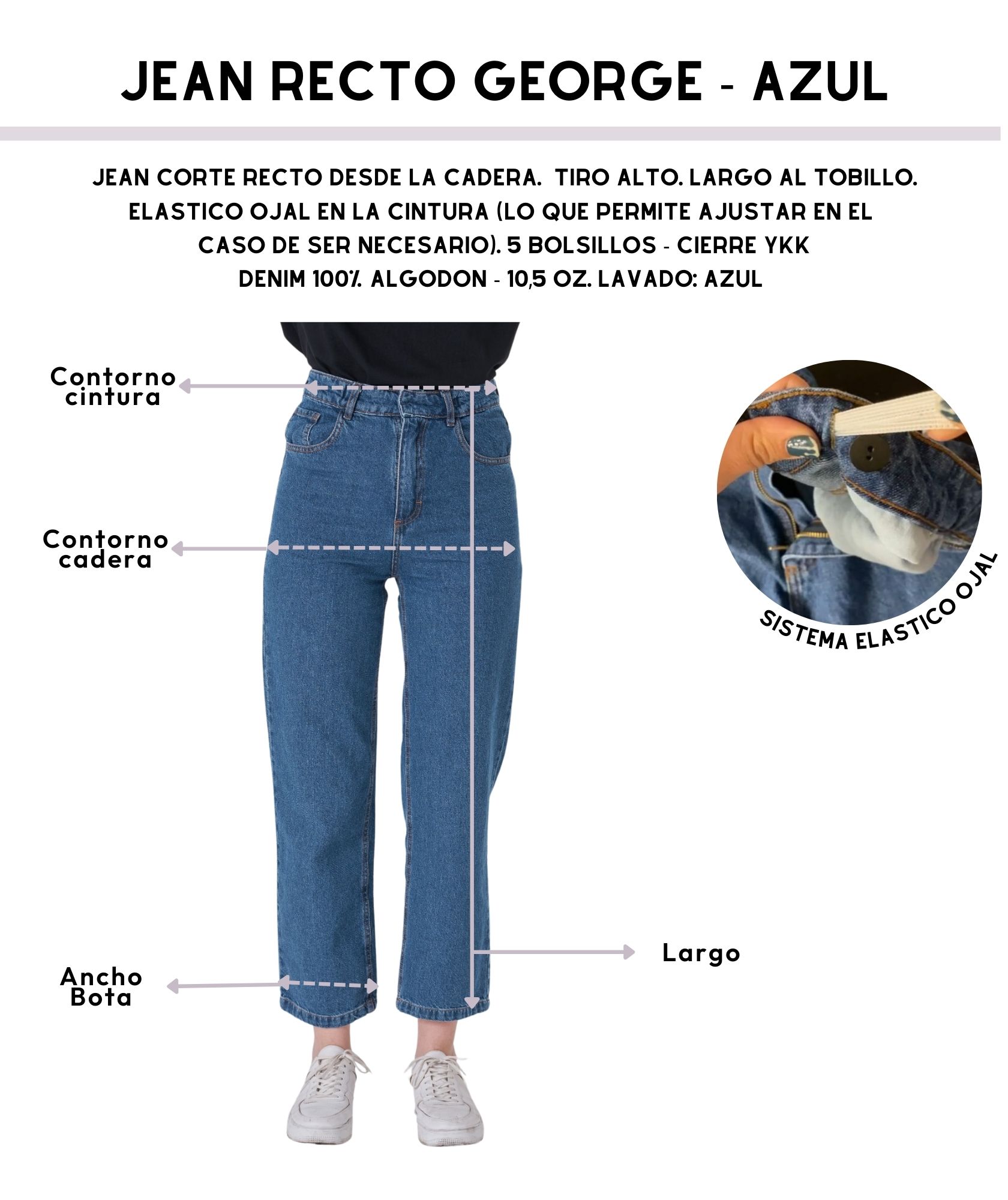 JEAN RECTO GEORGE - AZUL - Comprar en SOVIETICA